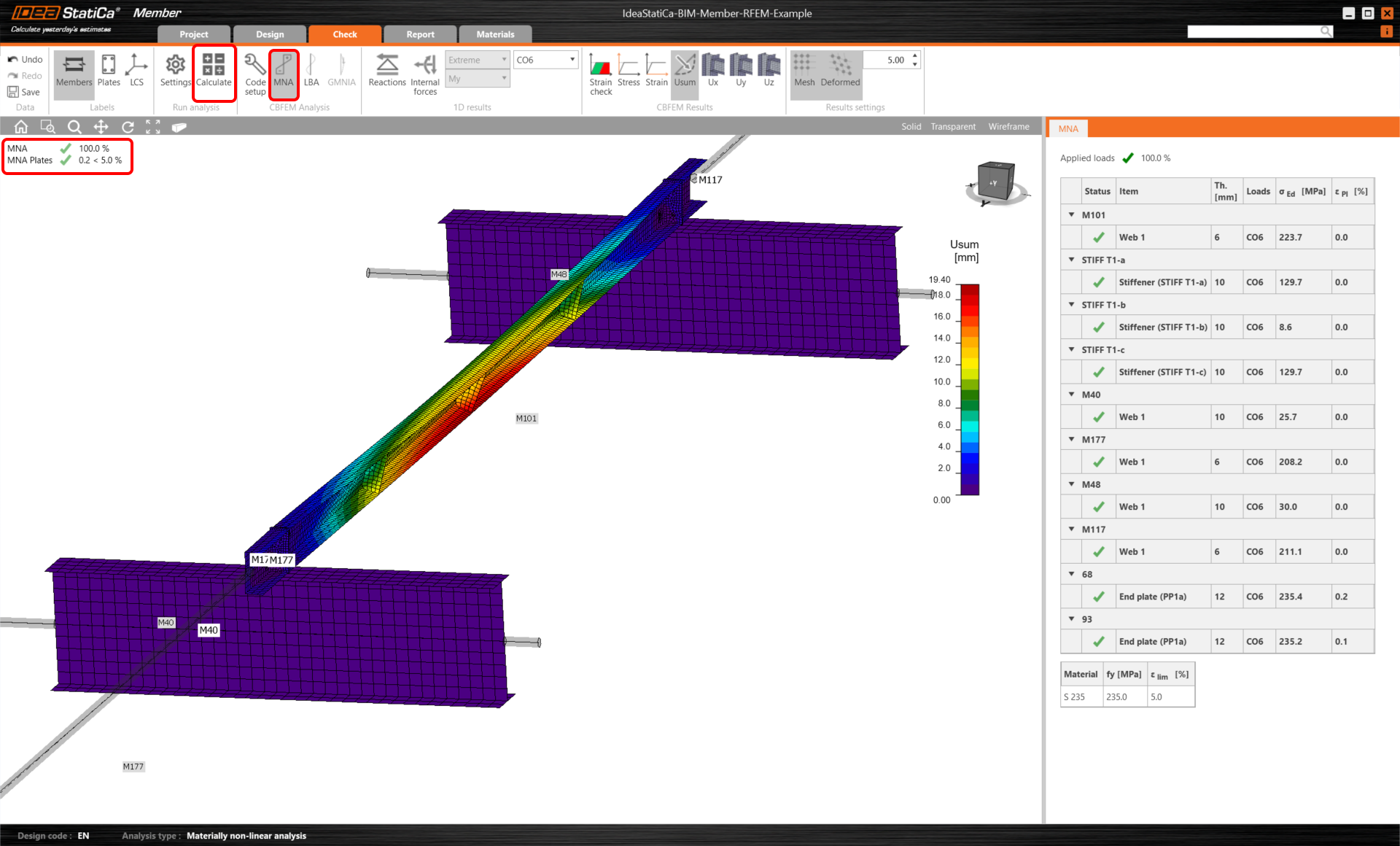 RFEM/RSTAB BIM link for steel member design (EN) | IDEA StatiCa